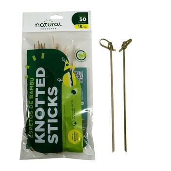 Espeto de Bambu Knotted Sticks 15cm 50 Unidades - Natural Palitos ...
