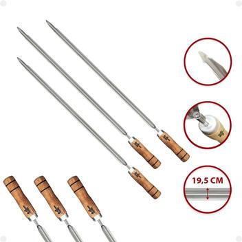 Espeto Inox Reto ou Duplo 67cm Universal 1un Churrasqueira Escolha o ...