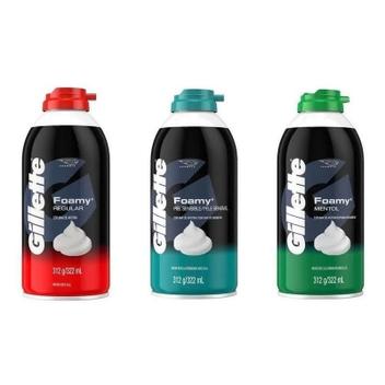 Espuma Barbear Gillette Foamy 312Gr/322Ml. Regular / Pele - Espuma de ...