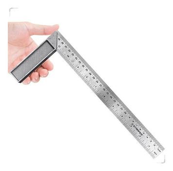 Esquadro 90 Em Aço Inox Com Cabo De Alumínio 12 30cm Régua Obra ...