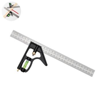 Esquadro Combinado Inox 12polegadas 300mm Com Regua E Nivel Multiuso ...