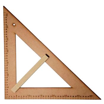 Esquadro de Madeira do PROFESSOR Em MDF 45 Graus Escala de 35 cm 2934 ...