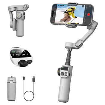 Estabilizador Gimbal De 3 Eixos Para Smartphone AOCHUAN X2 Com Poste De ...