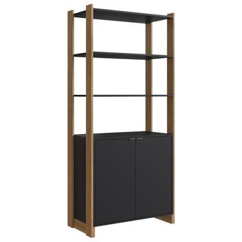 Estante Armario Multiuso 2 Portas e 4 Prateleiras Mell Preto EY202 ...