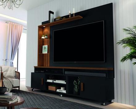 Estante Home Led Para Tv Até 65 Polegadas Com Guarda Volumes - Carmolar ...