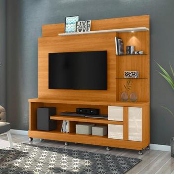 Estante home para TV até 55 Polegadas com Rodizio LED Alan Madetec - Estante para TV - Magazine ...