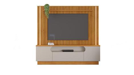 Estante Home Ripado com LED para TV até 65 Polegadas 2 Portas 1 Gaveta ...