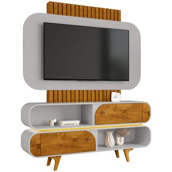 Estante Painel Ripado Para TV 55 Pol Orgânico Floripa B02 Naturalle Off ...