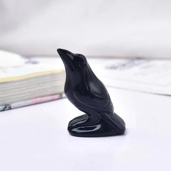 Estátua De Corvo De Obsidiana Natural, Decoração De Casa, Pedra ...