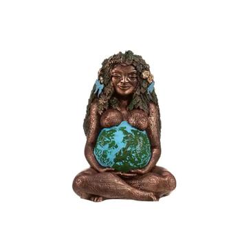 Estatueta Gaia Mãe Terra Cabelo Long Vestida Folh Flor 10589 - Mana Om ...