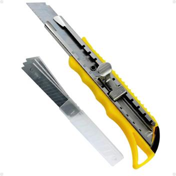 Estilete De Plástico Profissional 16cmm + 3 Lâminas Extras - SQ ...