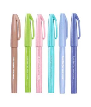 Estojo Pentel Brush Sign Pen Tradicional 6 Cores Lettering - Estojo ...