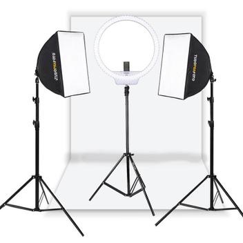 Estúdio Youtuber 50X50 Ring Light E Fundo Lumus - 220V - Tudoprafoto ...