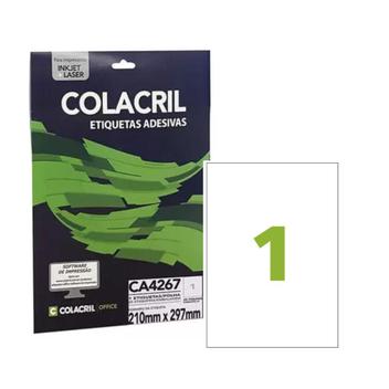 Etiqueta A4 210x297mm c/25F CA4267 (1 etiq / folha) - colacril ...