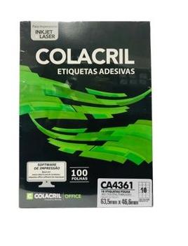 Etiqueta Colacril CA4361 18 por folha 46,6mmx63,5mm com 100 - Etiquetas ...