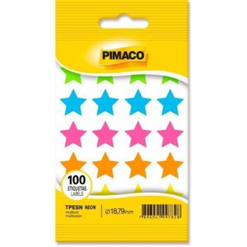 Etiqueta Lisa Com Formas Estrela Tp-18 Neon Sort. - Pimaco - Etiquetas ...