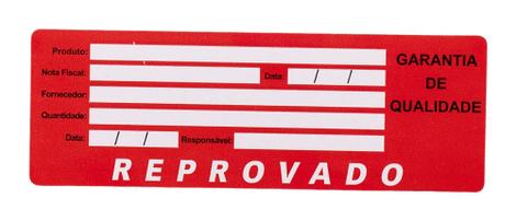 Etiquetas Adesivas para "Controle de Qualidade Reprovado" 100mm x 35mm ...