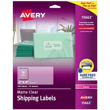 Etiquetas de envio Avery Printable 2x4 Matte Clear 100 unidades ...