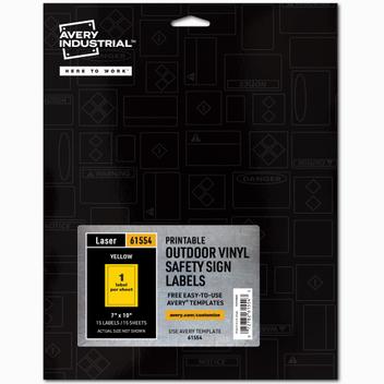 Etiquetas de sinalização de vinil Avery Industrial 7x10cm Safety Yellow ...