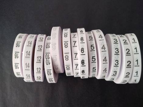 Etiquetas rolo tecido n1..n2..n3..n4..n5..n6..n7 .n8..n9..n10..n12..n14..n16 - Armarinhos ...