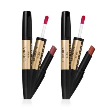 Eudora Kit Batom Glam Micro Plump: Malva Essencial 1,8g + Terracota ...