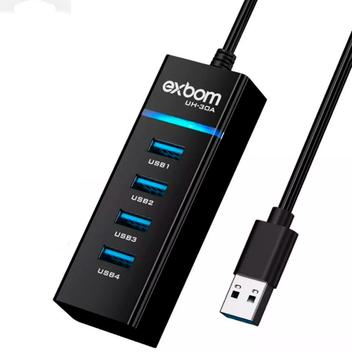 Expansor Hub Usb 3.0 Led Super Rápido 4 Portas 5.0 Gbps - Exbom - Hub ...