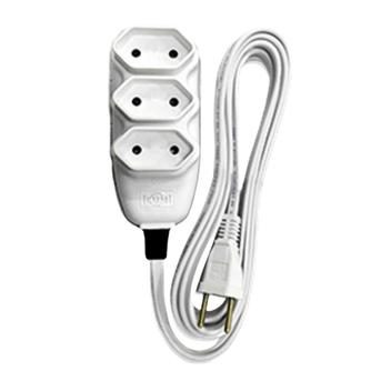 Extensao Compacta Cabo Pp 3 Vias 3 Metros 10a Branco - Ilumi - Extensão ...