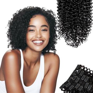 Extensões de cabelo Clip In SIYUSI Curly Brazilian 3C 4A 120g - Mega ...