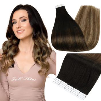 Extensões de cabelo Full Shine Tape em 18 cm de cabelo humano 50g ...