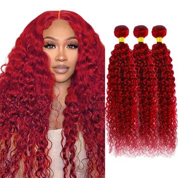 Extensões de cabelo GveoxVO Red Kinky Curly 26cm Brazilian 300g - Mega ...