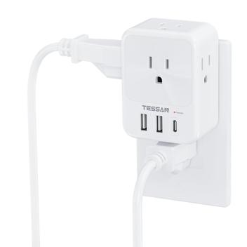 Extensor de Saída TESSAN com 3 Portas USB e Carregador USB-C - Extensão ...