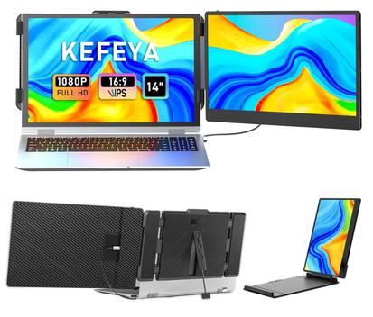 Extensor de tela para laptop KEFEYA 14 FHD 1080P IPS de tela dupla ...