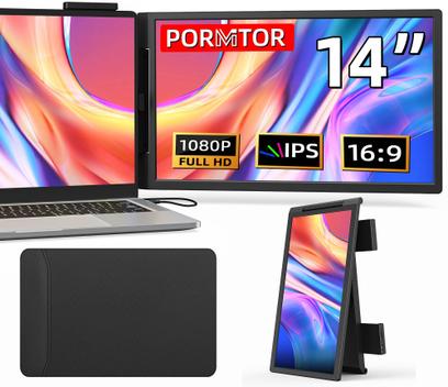 Extensor de tela para laptop Pornitor FHD IPS 1080P de 14 polegadas ...
