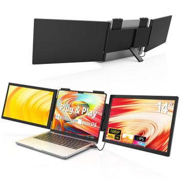 Extensor de Tela Triplo HotYeah 14" - Compatível com Windows e macOS ...