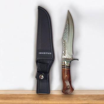 Faca Artesanal Churrasco, Camping, Cozinha Full Tang Com Bainha ...