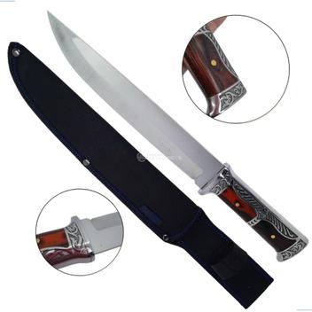 Faca Grande Full Tang com Lâmina de 26,5cm, Cabo em Madeira e Aço para ...