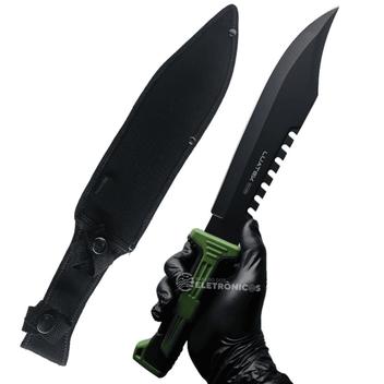 Faca Grande Lamina Serra Afiada Acompanha Bainha Esportiva Caça SLKA204 ...