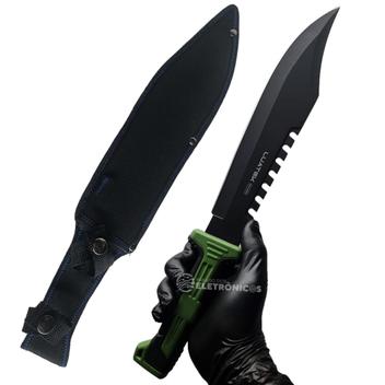 Faca Grande Serra Dupla Multiuso Com 39cm Cabo Emborrachado e Com ...