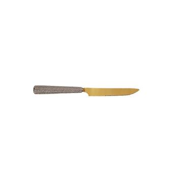 Faca para mesa aço inox prata e dourada home design 20 cm - Facas ...