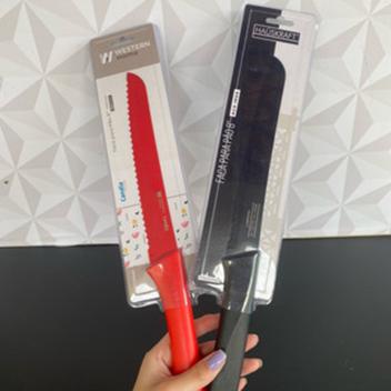 Faca para pão de inox vermelha ou preta decorativa 8' - western - Faca ...