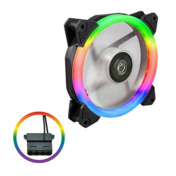 Fan Cooler Gamer Led Colorido RGB 120mm 12x12cm 4 Pinos PC Gabinete ...