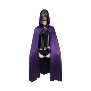 Fantasia Cosplay Raven Teen Titans - Capa Roxa com Capuz e Body ...