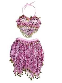 Fantasia de Cigana Odalisca Dança do Ventre Saia C/ Moedas Carnaval ...