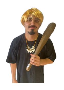 Fantasia Homem Das Cavernas Bambam Colar + peruca + Taco - Blook ...