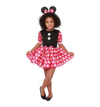 Fantasia Minnie Rosa ou Vermelha Luxo Infantil Com Orelhinhas ...
