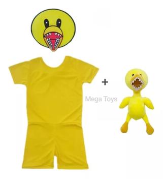 Fantasia Pato Yellow Duck Rainbow Friends Com Pelúcia E Mascara - VSJ ...