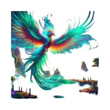 Fantasia Phoenix Pintura Em Tela Arte Da Parede Abstrata Antigo Pássaro ...