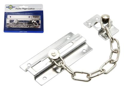 Fecho para porta com corrente cromado brasfort - Fecho Concha ...