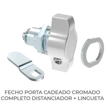 Fecho Porta Cadeado Cromado Com Lingueta Soprano-06036.0041-30 ...