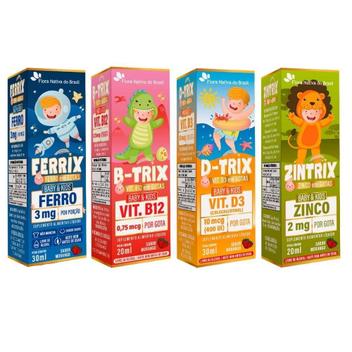 Ferrix + B-Trix + D-Trix + Zintrix - Flora Nativa - Ômega 3 / Óleo de ...